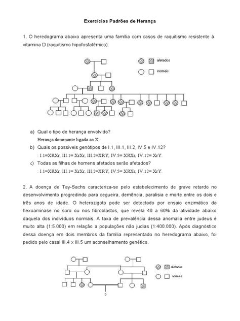 Exercícios Padrões De Herança Pdf Causas De Morte Doenças E
