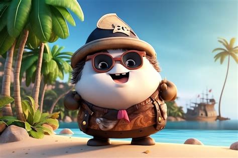 Premium Ai Image A Fat Fat Fat Character Is Standing On A Beach With
