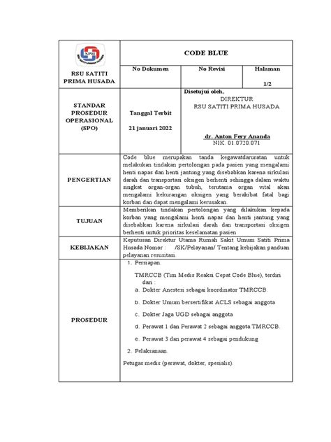 Spo Code Blue 2022 Pdf
