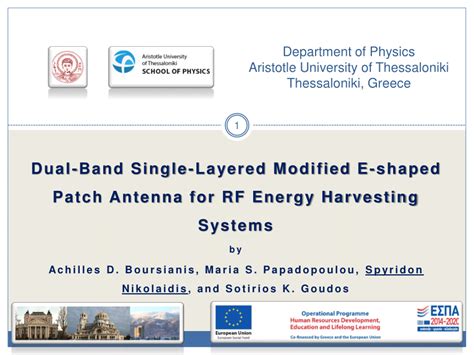 Pdf Dual Band Single Layered Modified E Shaped Patch Antenna For Rf Energy Harvesting Systems