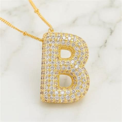 Jewelry Hailey Bubble Bling Letter Necklace Poshmark