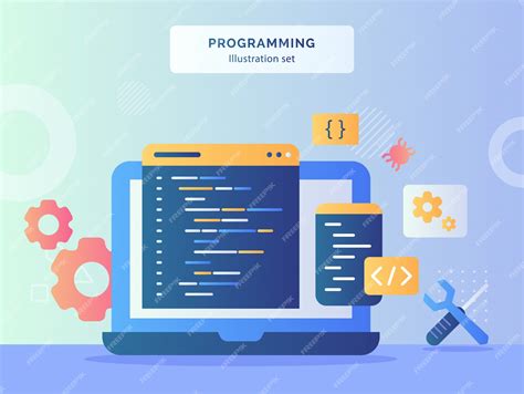 Illustration De Programmation Définie Programme De Langage De Codage