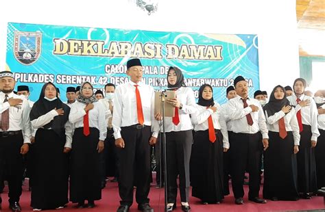 Jelang Pilkades Serentak Calon Kepala Desa Ikrar Damai Pemerintah