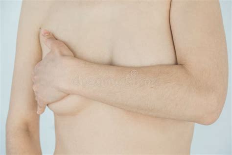 The Woman Covers Her Chest With Her Hand Stock Image Image Of Dermatology Adult