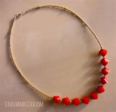 Red And Gold Necklace By