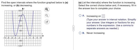 Solved Find The Open Intervals Where The Function Graphed Chegg Com