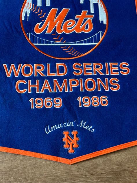 Lot 278 New York Mets World Series Championship Banner Flag Just
