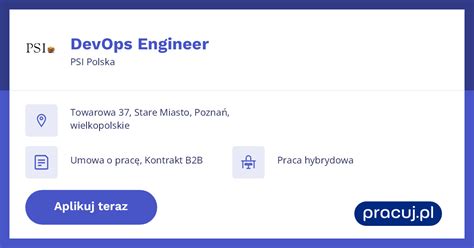 Oferta Pracy Devops Engineer Psi Polska Poznań