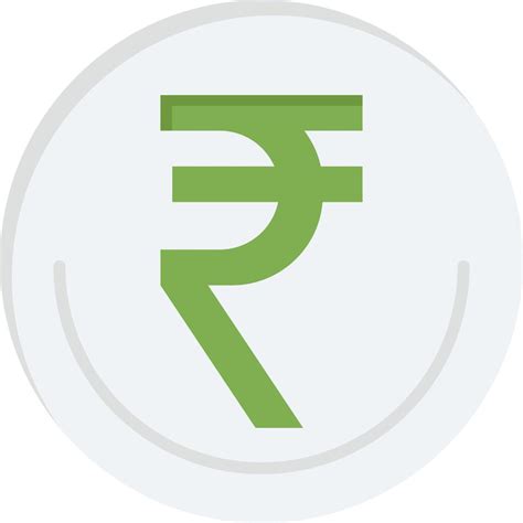 Business Currency Finance Indian Inr Rupee Trade Flat Color Icon Vector