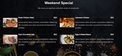 Table Price List Widget With Ultimate Addons For Elementor