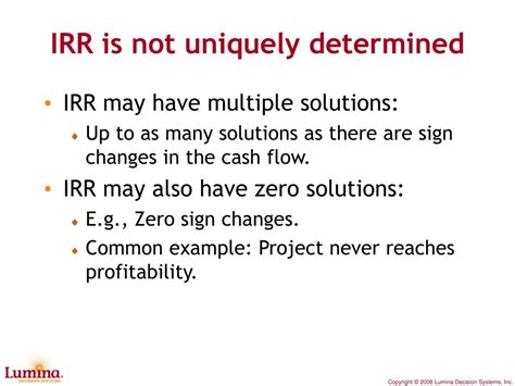 Ppt Net Present Value Npv Internal Rate Of Return Irr And Modified Irr Mirr Powerpoint