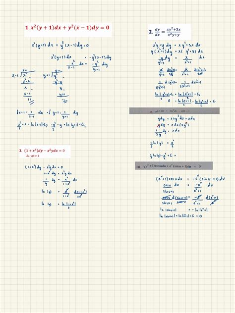 1 1 สมการเชิงอนุพันธ์ Introแยกตัวแปร Pdf