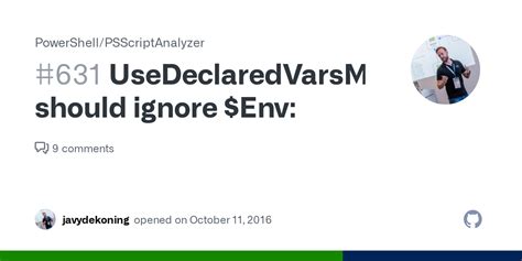Usedeclaredvarsmorethanassignments Should Ignore Env · Issue 631