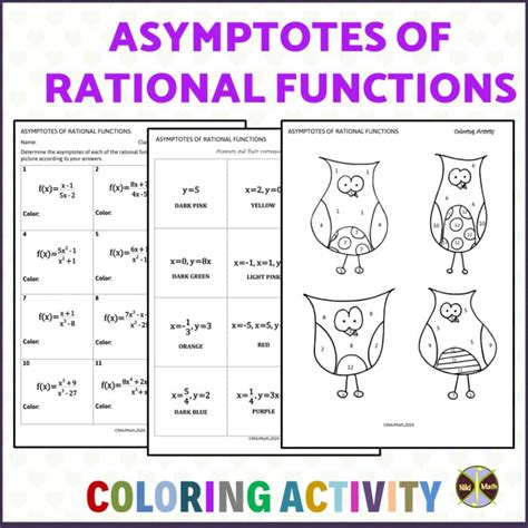 Asymptotes Of Rational Functions Coloring Activity By Niki Math