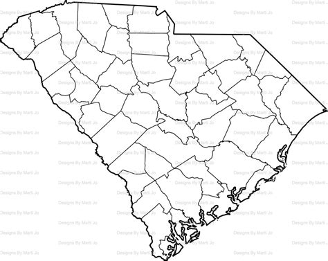 Printable South Carolina Map Printable Sc County Map Digital