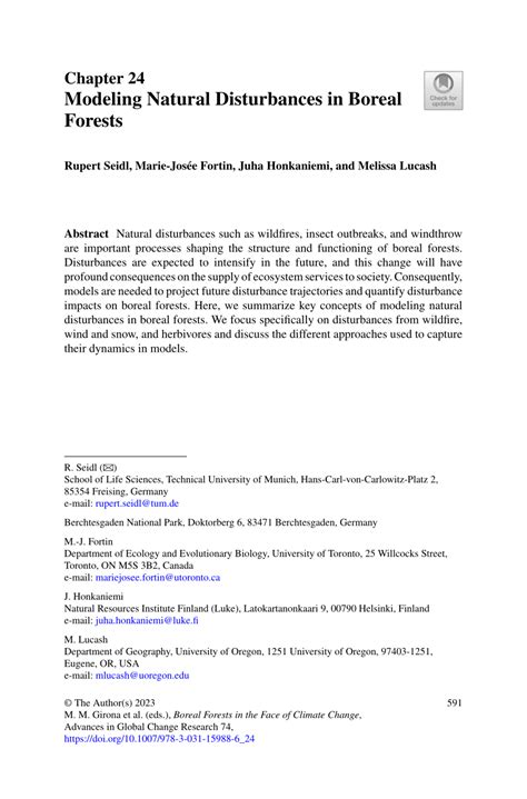 Pdf Modeling Natural Disturbances In Boreal Forests