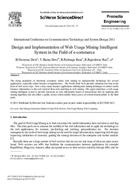 pdf design and implementation of web usage mining intelligent system