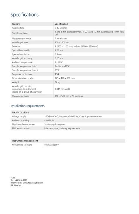 Double Beam Benchtop Foss Ds 2500 400 2500 190 1100 Nm At Rs 5000000 In Pimpri Chinchwad