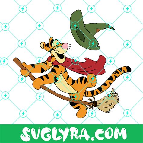 Tigger Halloween Svg Cartoon Svg Witch Svg Witch Broom Svg Disney