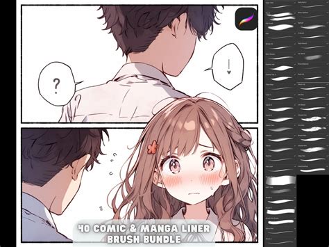 Procreate 40 Comic And Manga Kit Bundle Pack Brushes Fine Liners