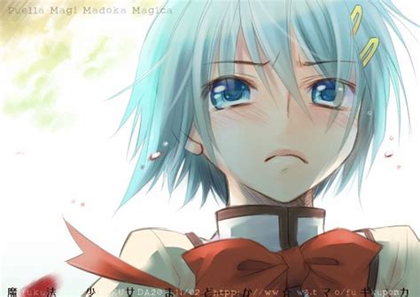 Blue Eyes Blue Hair Crying Mahou Shoujo Madoka Magica Blue Eyes Blue