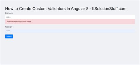 Angular Form Validation No Whitespace Allowed Example