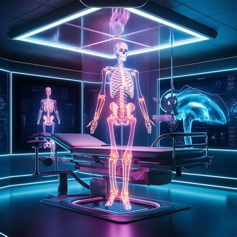 Images That Simulate Xrays With Neon Colors Premium AI Generated Image