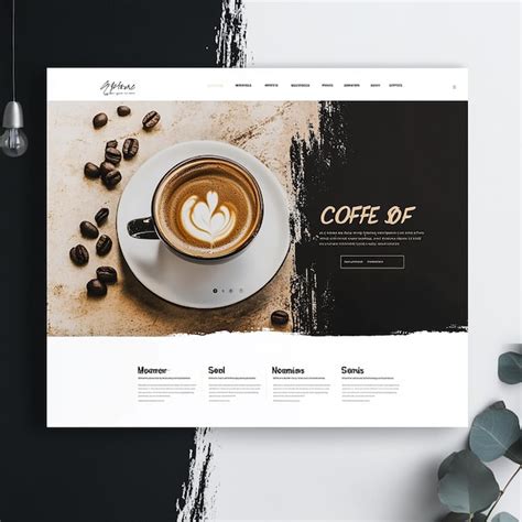 Landing Page Template For Coffee Shop Premium Ai Generated Image