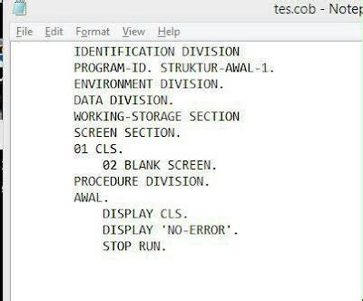 COBOL Adalah Bahasa Pemrograman Komputer