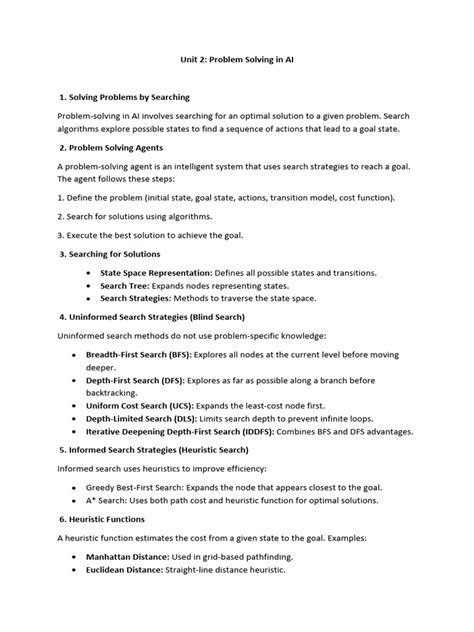 Unit 2 Problem Solving In Ai Pdf Algorithms Algorithms And Data