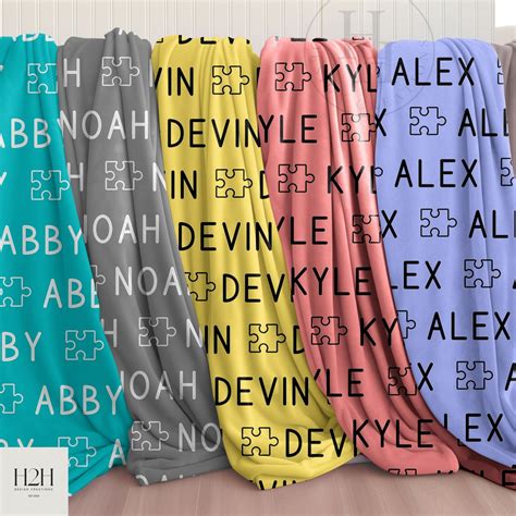 Autism Blanket Autism Throw Autism Name Blanket Autism Name Throw