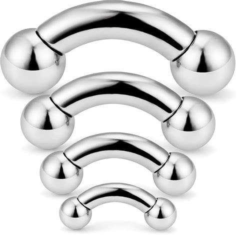Hoeudjo Pa Ring Internally Threaded Curved Barbells Cr Bent