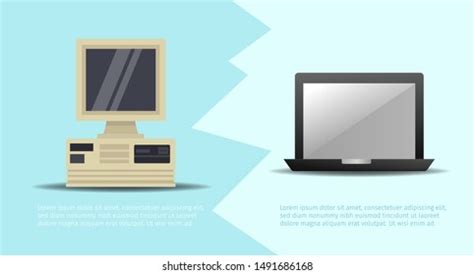 Computer Technology Evolution Vector Illustration Old Stock Vector Royalty Free