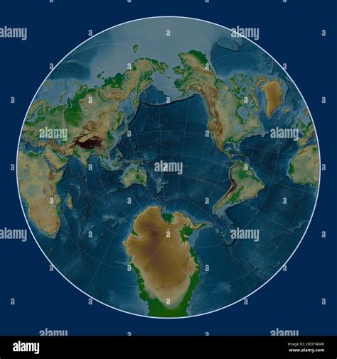 Tonga Tectonic Plate On The Physical Elevation Map In The Lagrange Oblique Projection Centered