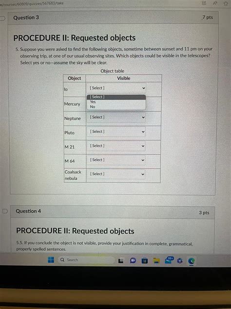 solved procedure ii requested objects 5 suppose you were