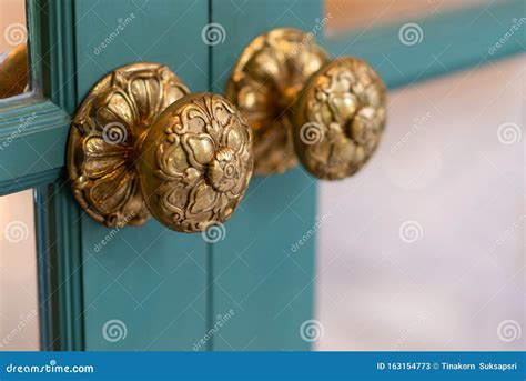 Classic Retro Brass Door Knob Vintage Decoration Retro Interior Stock