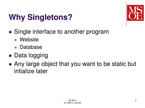 PPT Week 4 Day 1 Singleton S PowerPoint Presentation Free Download ID 2712196