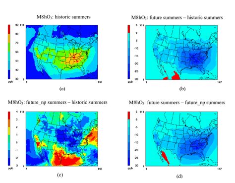 A Three Summer Average Maximum 8 H Ozone Concentrations In Historic