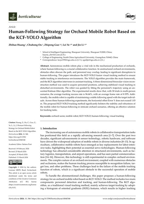 pdf human following strategy for orchard mobile robot based on the