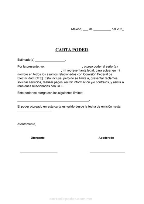Carta Poder Llena Ejemplo Otro Ejemplo De Carta Poder Ejemplos De