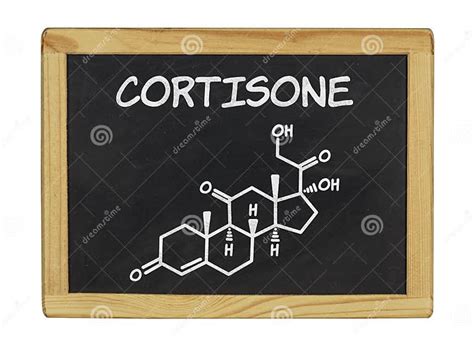 Fórmula Química De La Cortisona En Una Pizarra Imagen De Archivo
