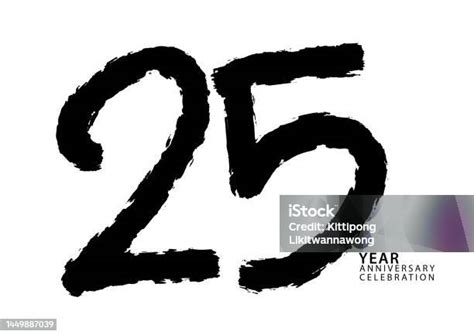 25 주년 기념일 축하 블랙 컬러 로고 타입 벡터 25 숫자 디자인 25 번째 생일 초대장 로고 번호 디자인 벡터 일러스트 레이