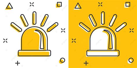 Comicstyle Emergency Siren Icon On White Background Equipment