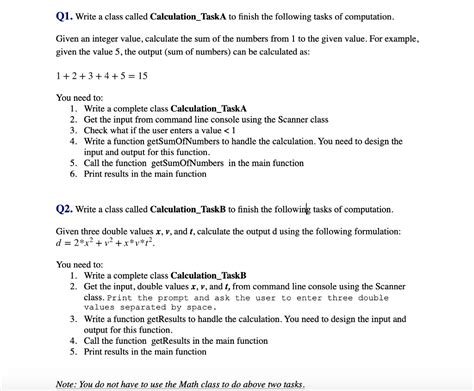 Solved Qi Write A Class Called Calculation Taska To Finish