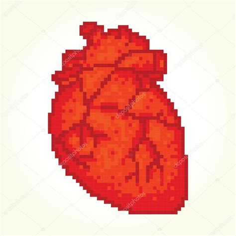 Pixel Arte Corazón Aislado Vector Vector Gráfico Vectorial © Dmitriylo