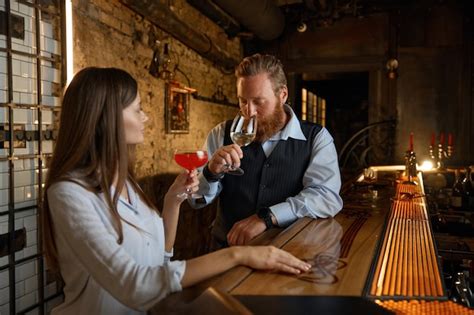 Premium Photo Man Picking Up Woman In Bar Mature Gentleman Starting