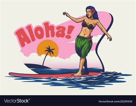 Hula Girl Drawing