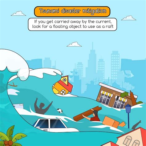 Tsunami Disaster Mitigation 5 Premium Vector