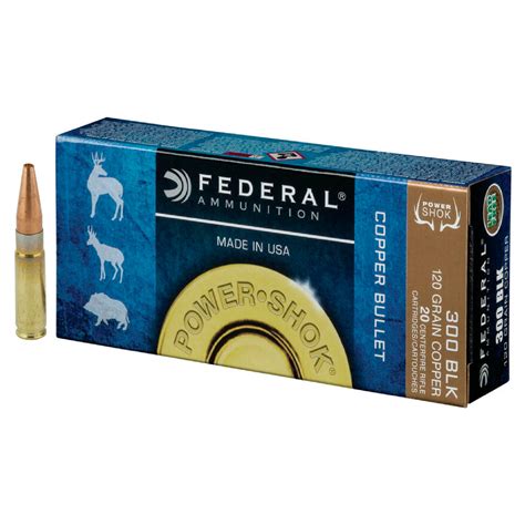 Federal Power Shok 300 Aac Blackout 120gr Copper Hollow Point Lead