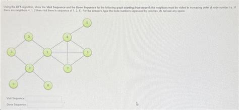 solved uning the dfs algorithm show the visit sequence and